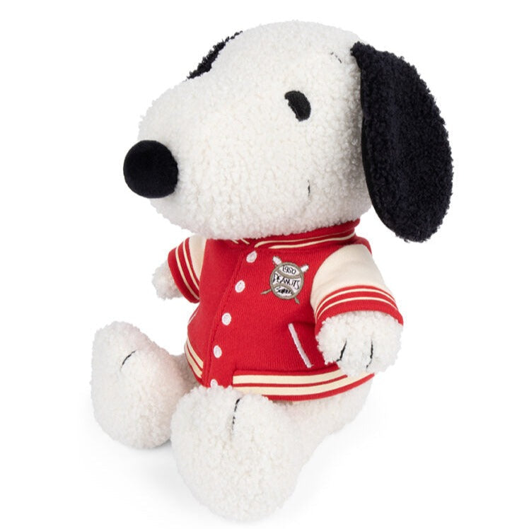 Plush PEANUTS SNOOPY Sitting with Varsity Jacket 10" – JINI MINI